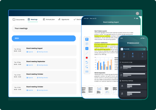 Admincontrol Board Portal & säker styrningslösning | Euronext Corporate Solutions